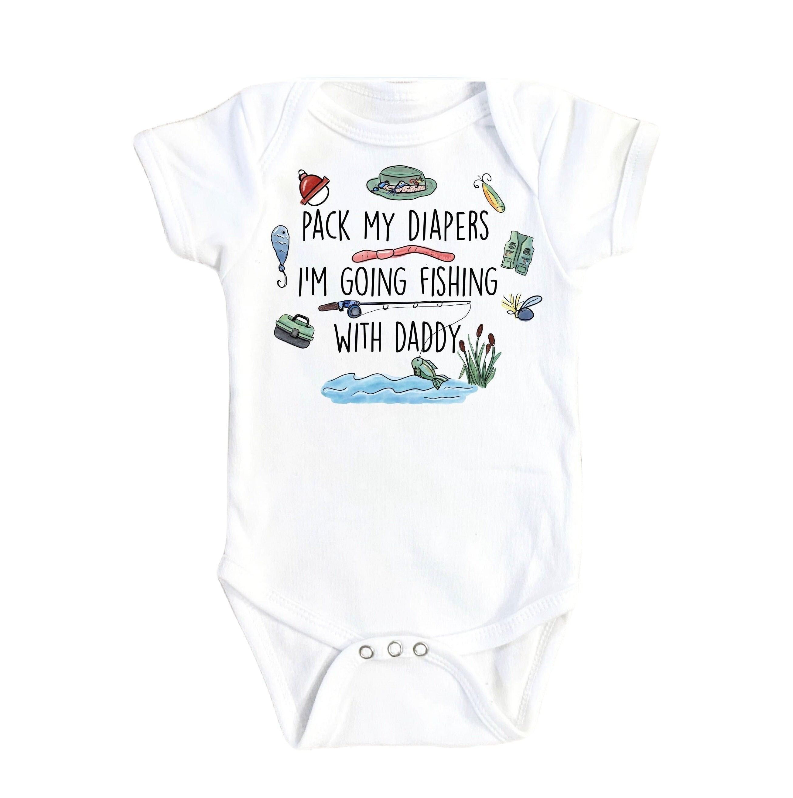 Fishing Diapers 2 - Baby Boy Girl Clothes Infant Bodysuit Funny Cute N ...